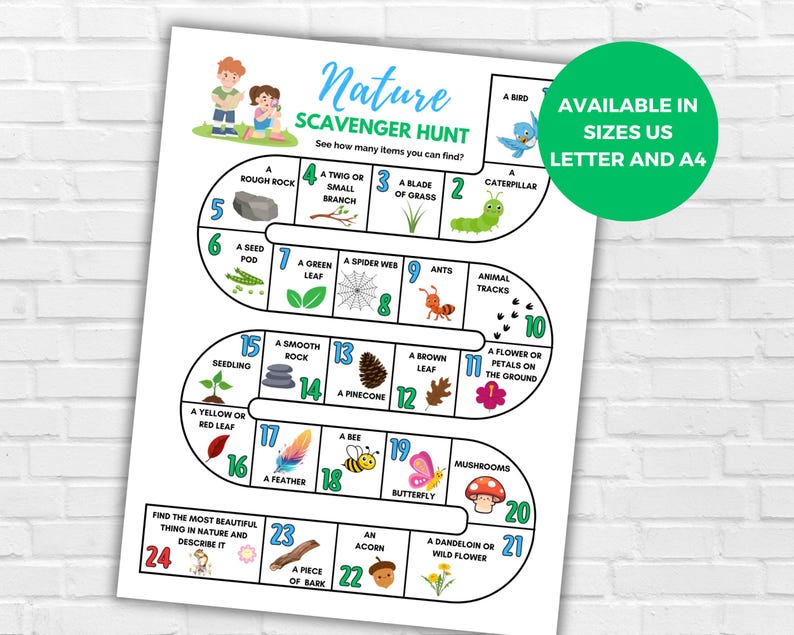 Nature Scavenger Hunt for Kids | Printable Outdoor Treasure Hunt for ...