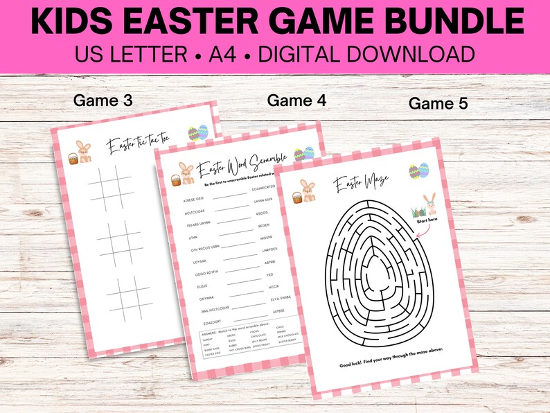 Printable Easter Games for Kids and Family in a Bundle - Etsy
