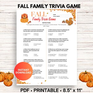 Fall Trivia Games, Printable Autumn Games, Family Fall Activities for ...