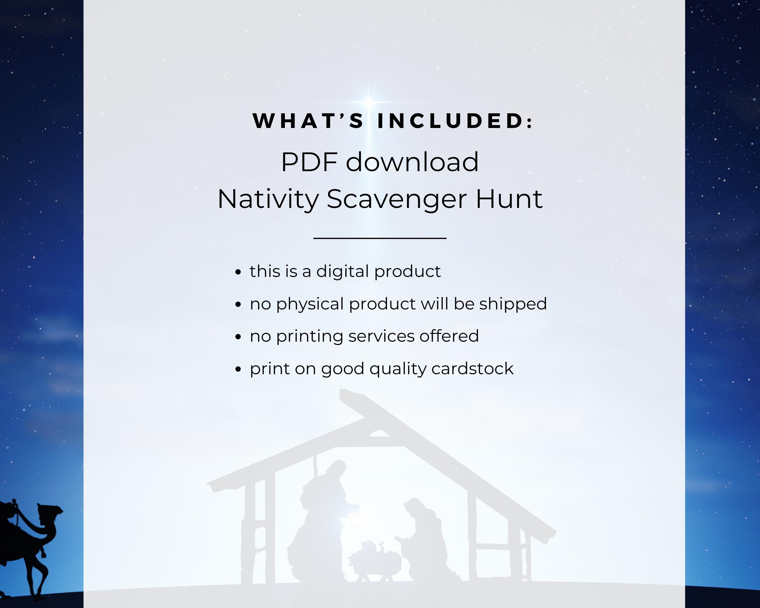 Nativity Scavenger Hunt Printable | Sunday School Christian Christmas ...