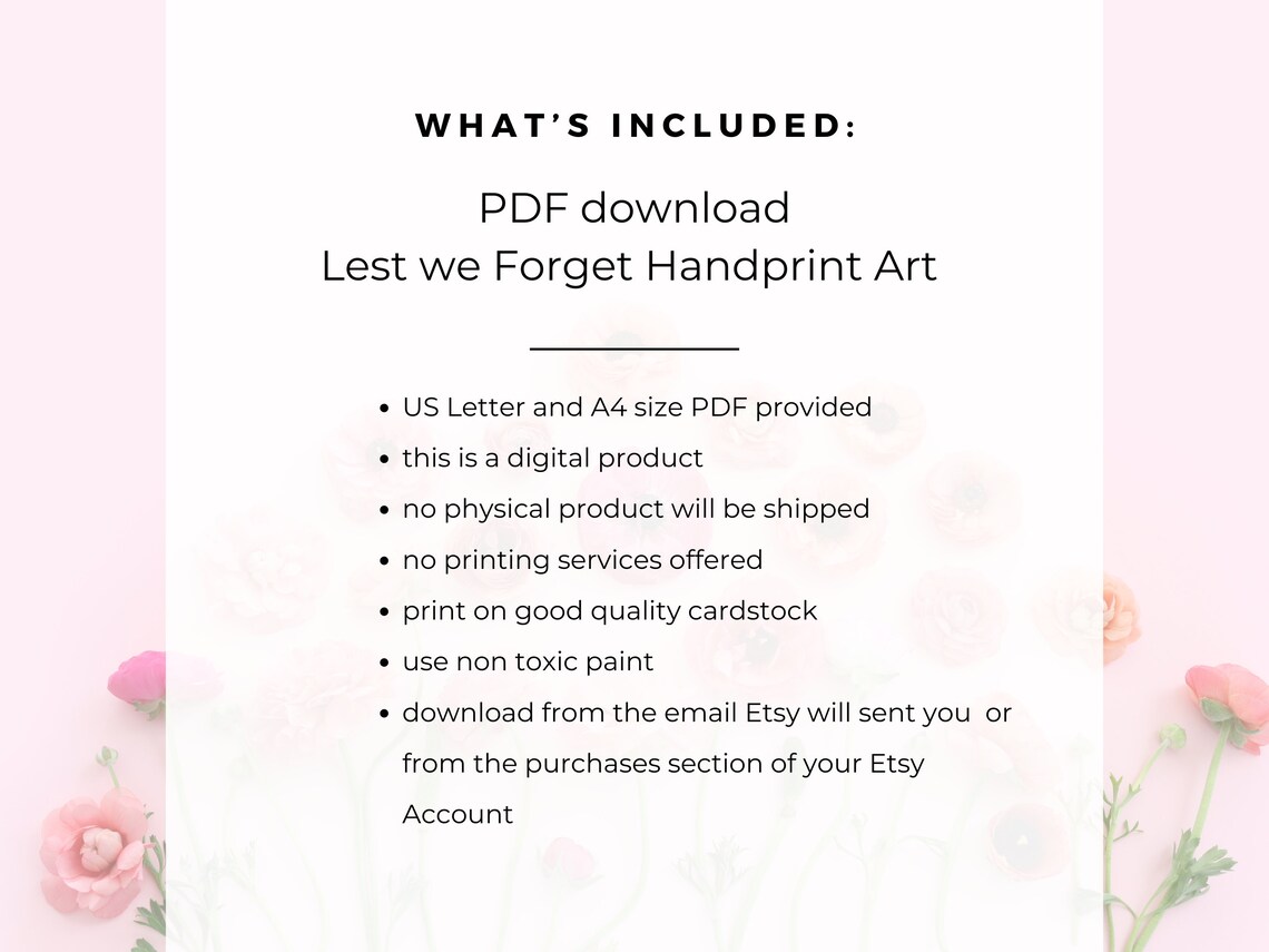 Lest We Forget Handprint Craft for Preschool and Daycare, Veterans Day ...