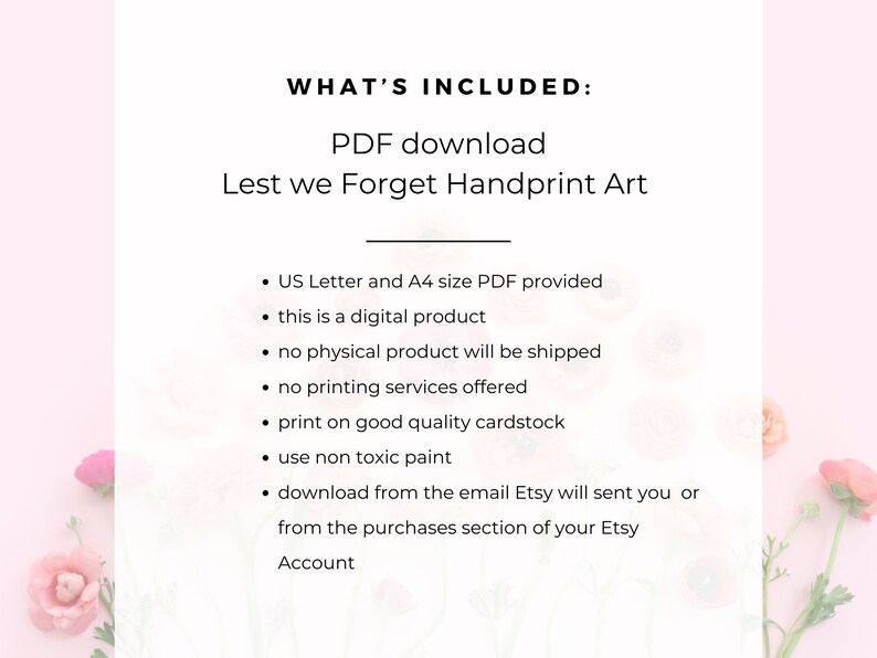 Lest We Forget Handprint Craft for Preschool and Daycare, Veterans Day ...