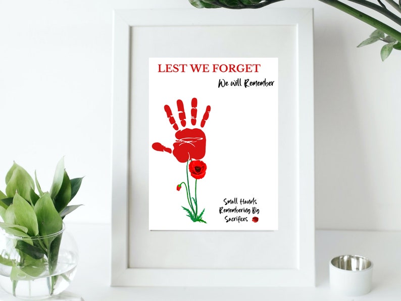 Lest We Forget Handprint Craft for Preschool and Daycare, Veterans Day ...