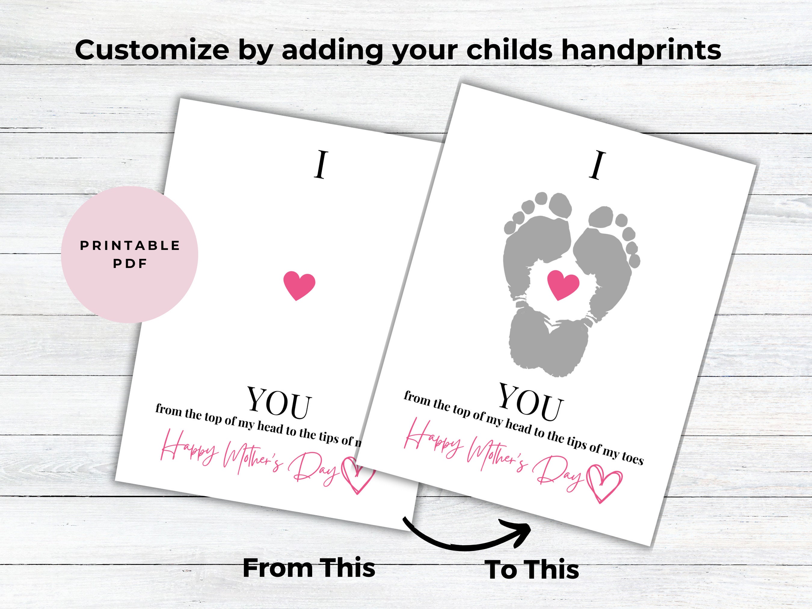 Mothers Day Footprint Art Perfect for a First Time Mom Gift and for ...
