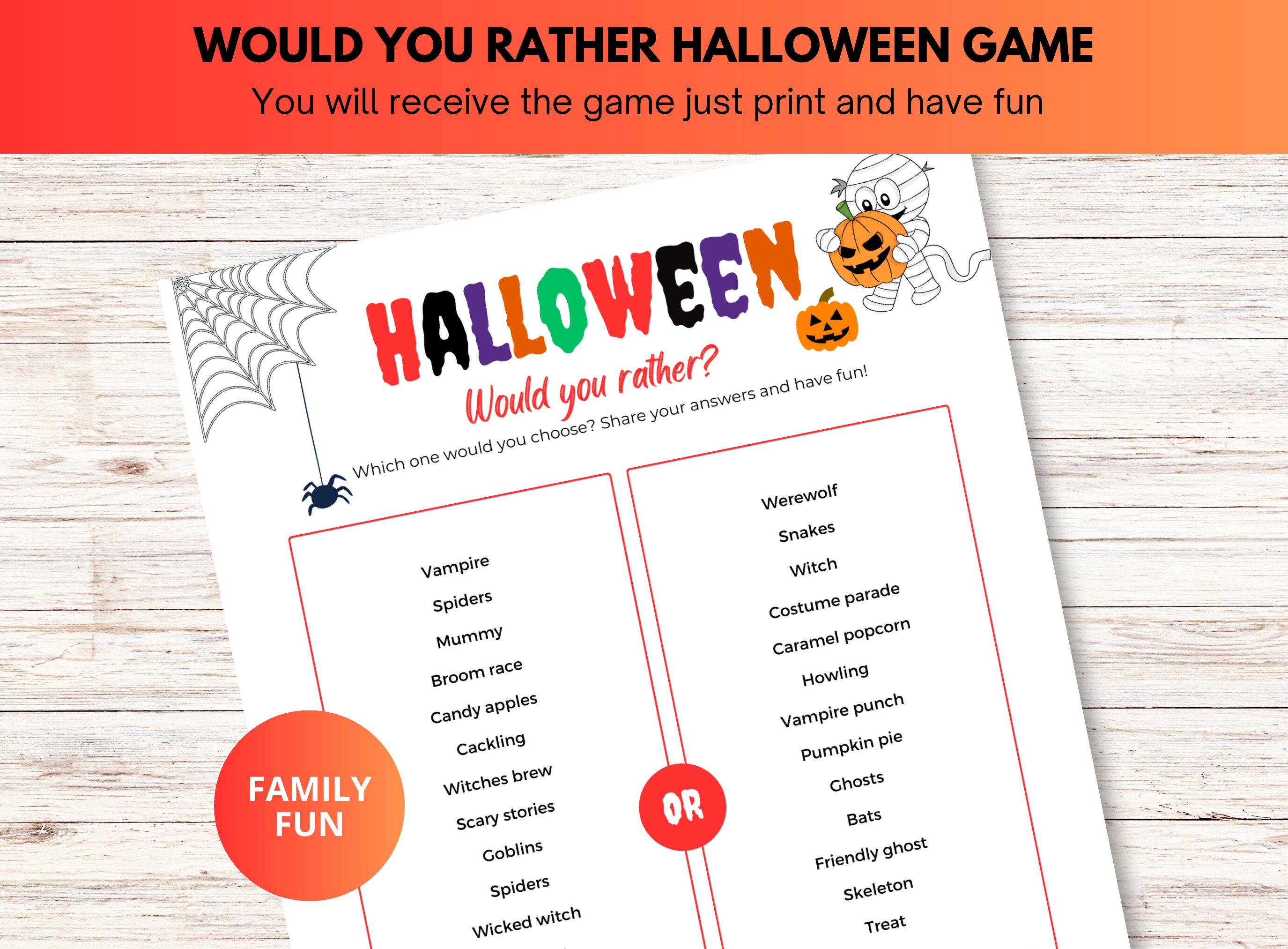 Halloween Printable Would You Rather, Halloween Trivia Game, Halloween ...
