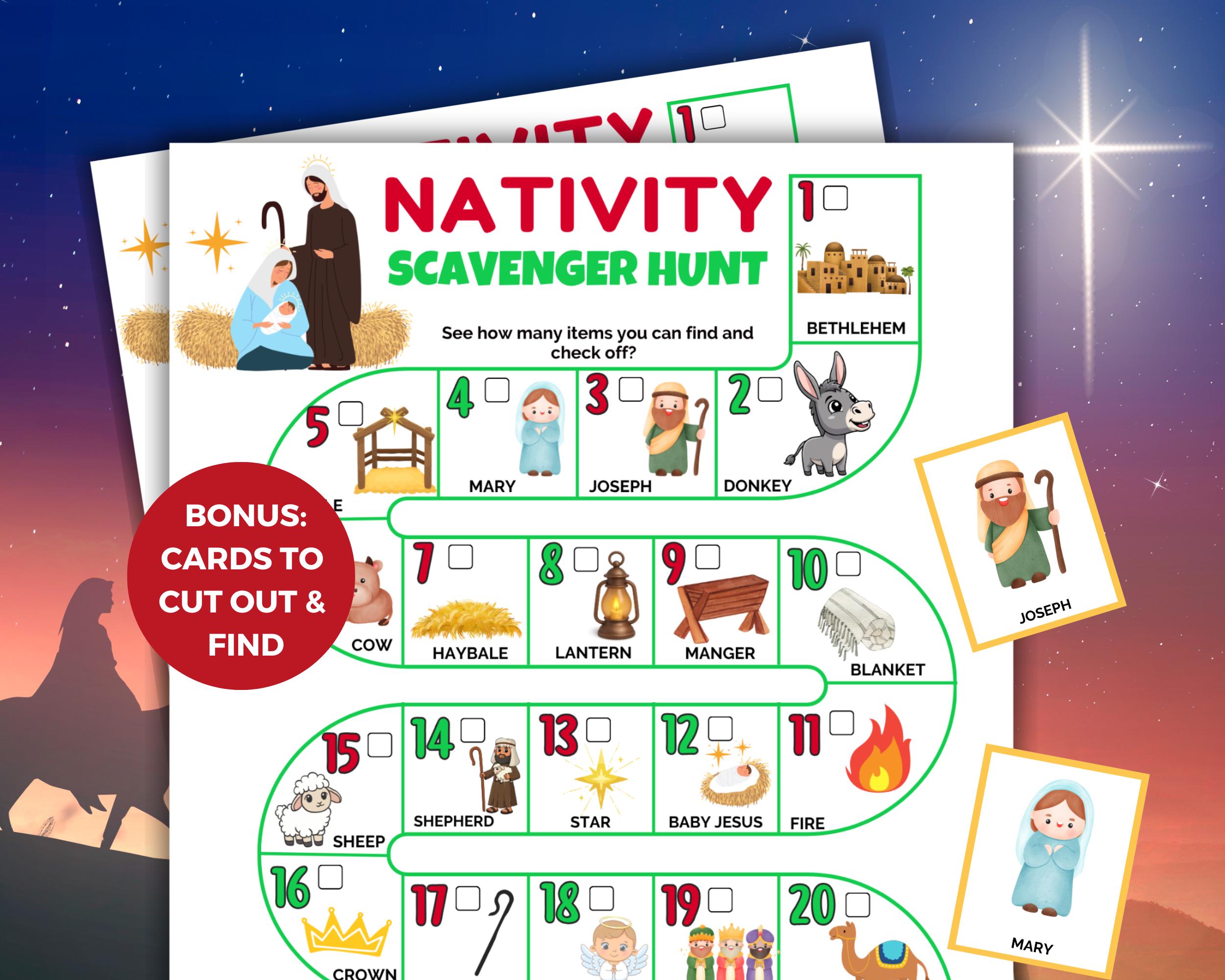 Nativity Scavenger Hunt Printable | Sunday School Christian Christmas ...