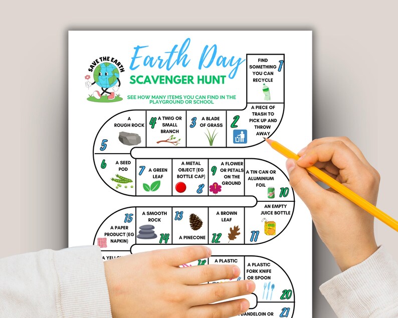Earth Day Scavenger Hunt Printable | Playground Treasure Hunt | Kids ...