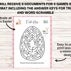 Printable Easter Games for Kids and Family in a Bundle - Etsy