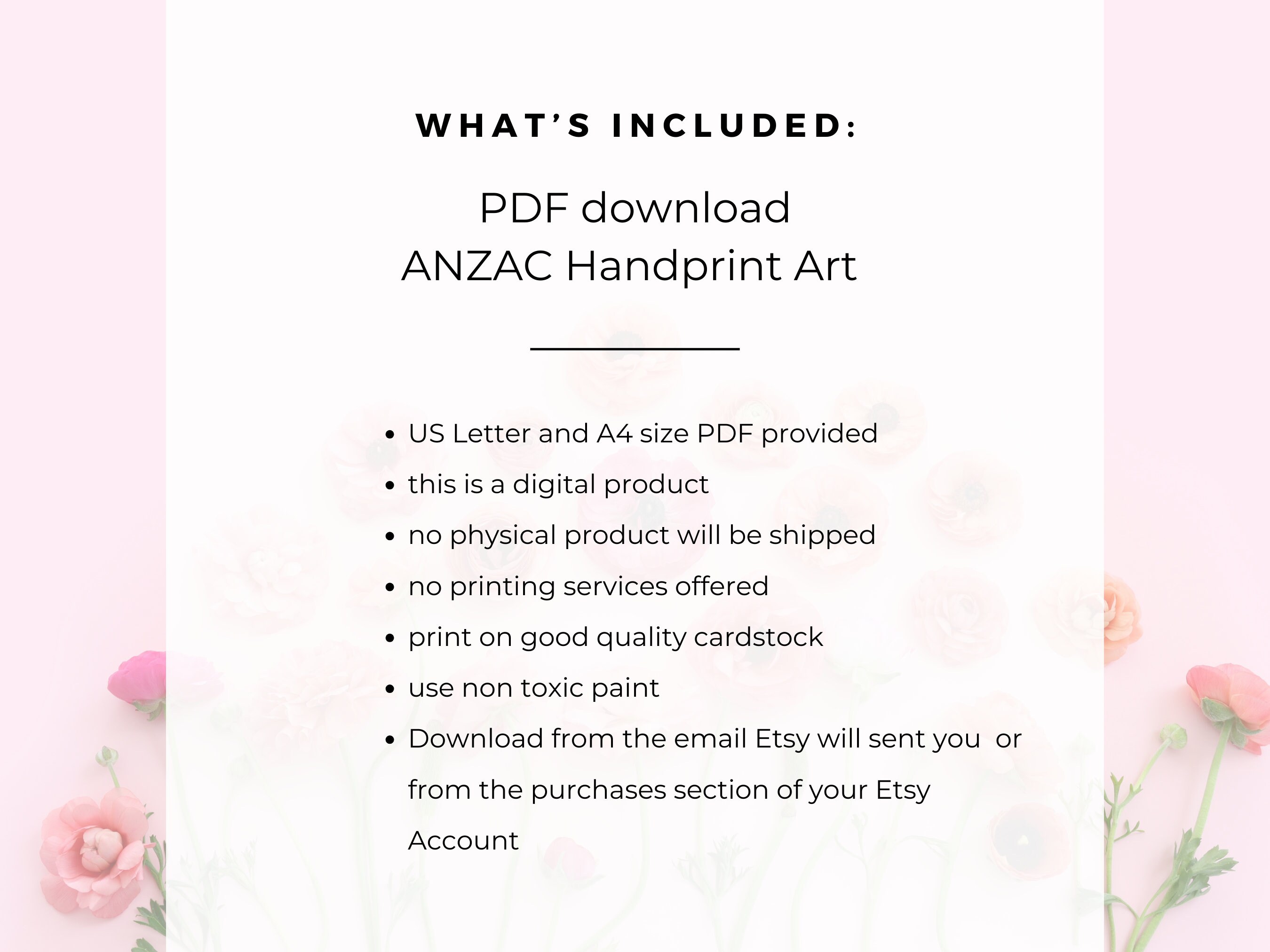 ANZAC Day Handprint Craft for Preschool and Daycare, Lest We Forget ...