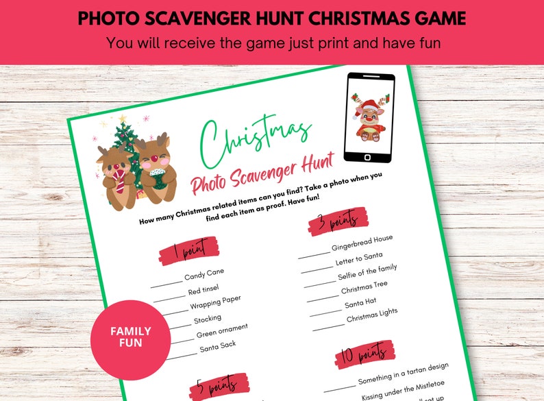 Christmas Scavenger Hunt for Kids Christmas Printable Games for Kids ...
