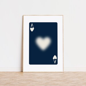 Trendy Retro Wall Art Ace of Hearts Ace of Hearts Print Trendy Poster ...