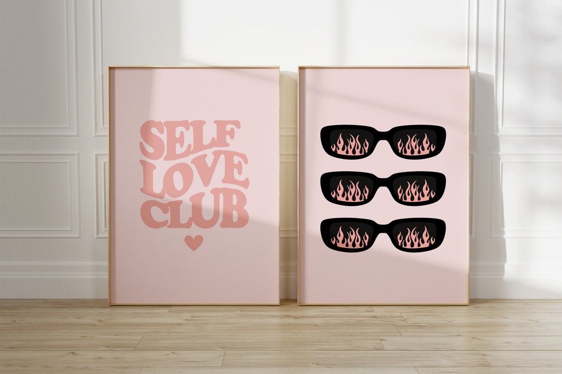Self Love Club Print Self Love Wall Art Trendy Poster Self - Etsy