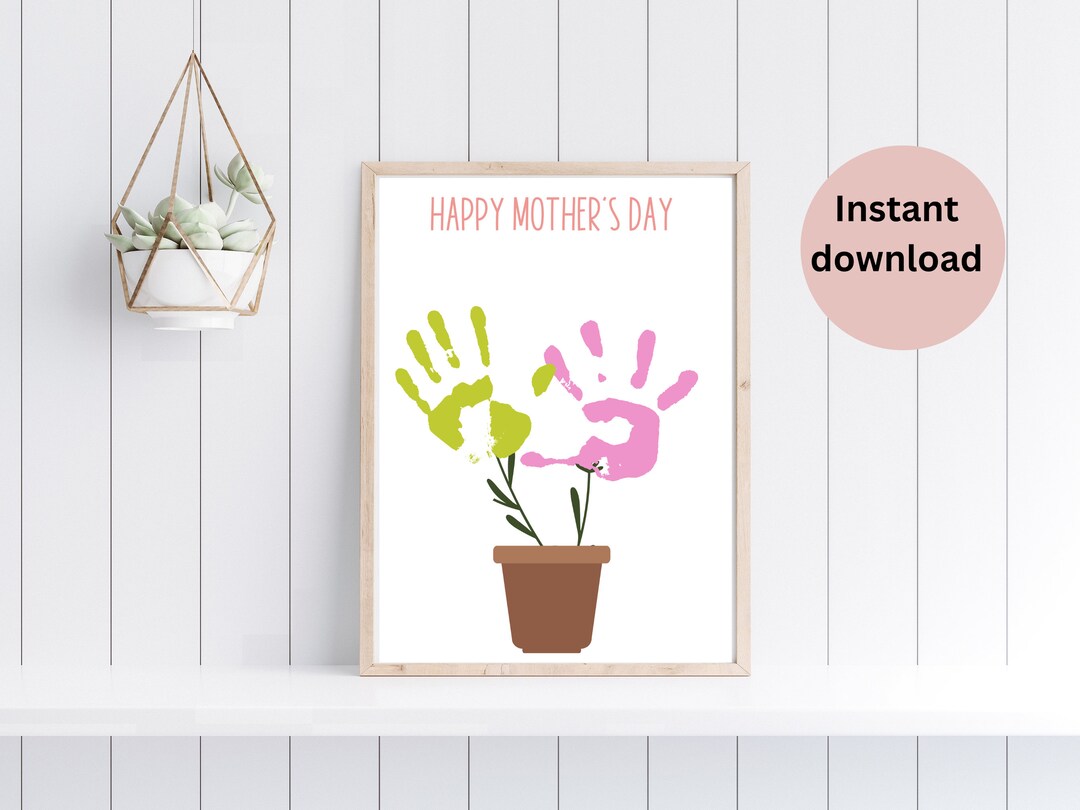 Mothers Day Handprint Craft | Mom Handprint Craft | Flower Handprint ...