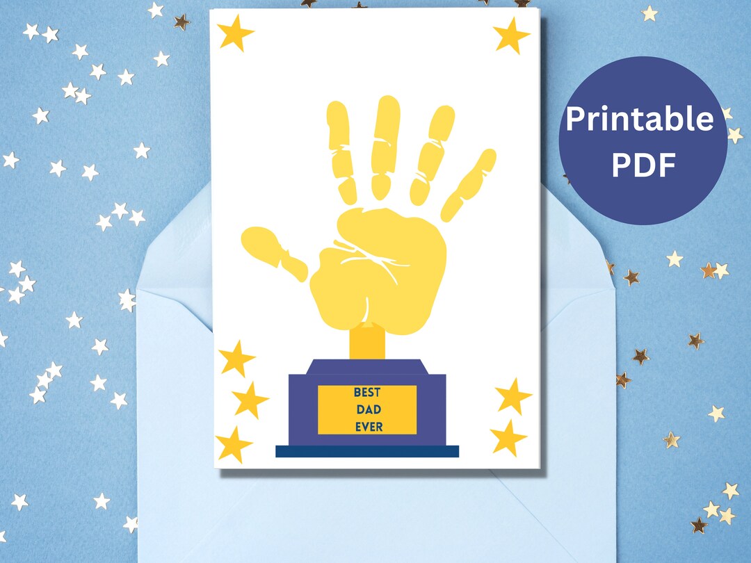 Fathers Day Handprint Craft Card | Diy Gift for Dad | Handprint ...
