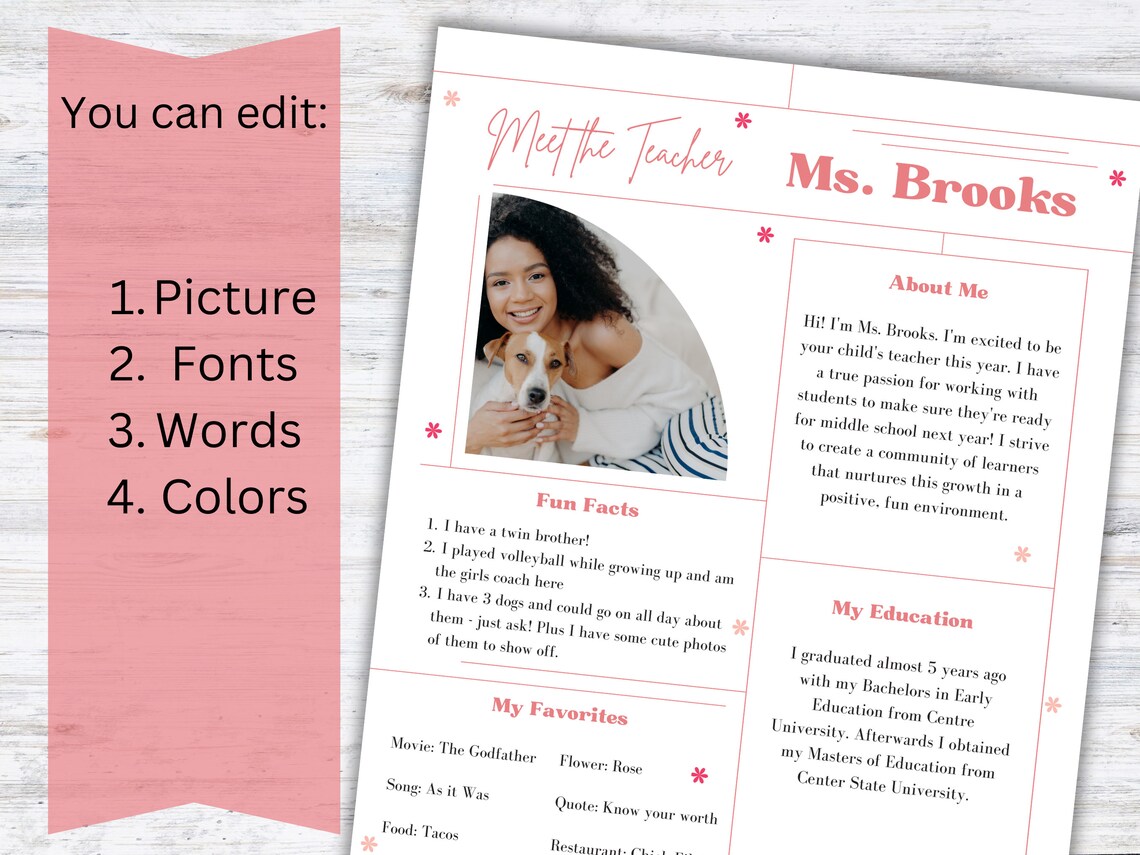 Meet the Teacher Template | Editable Meet the Teacher Template | All ...