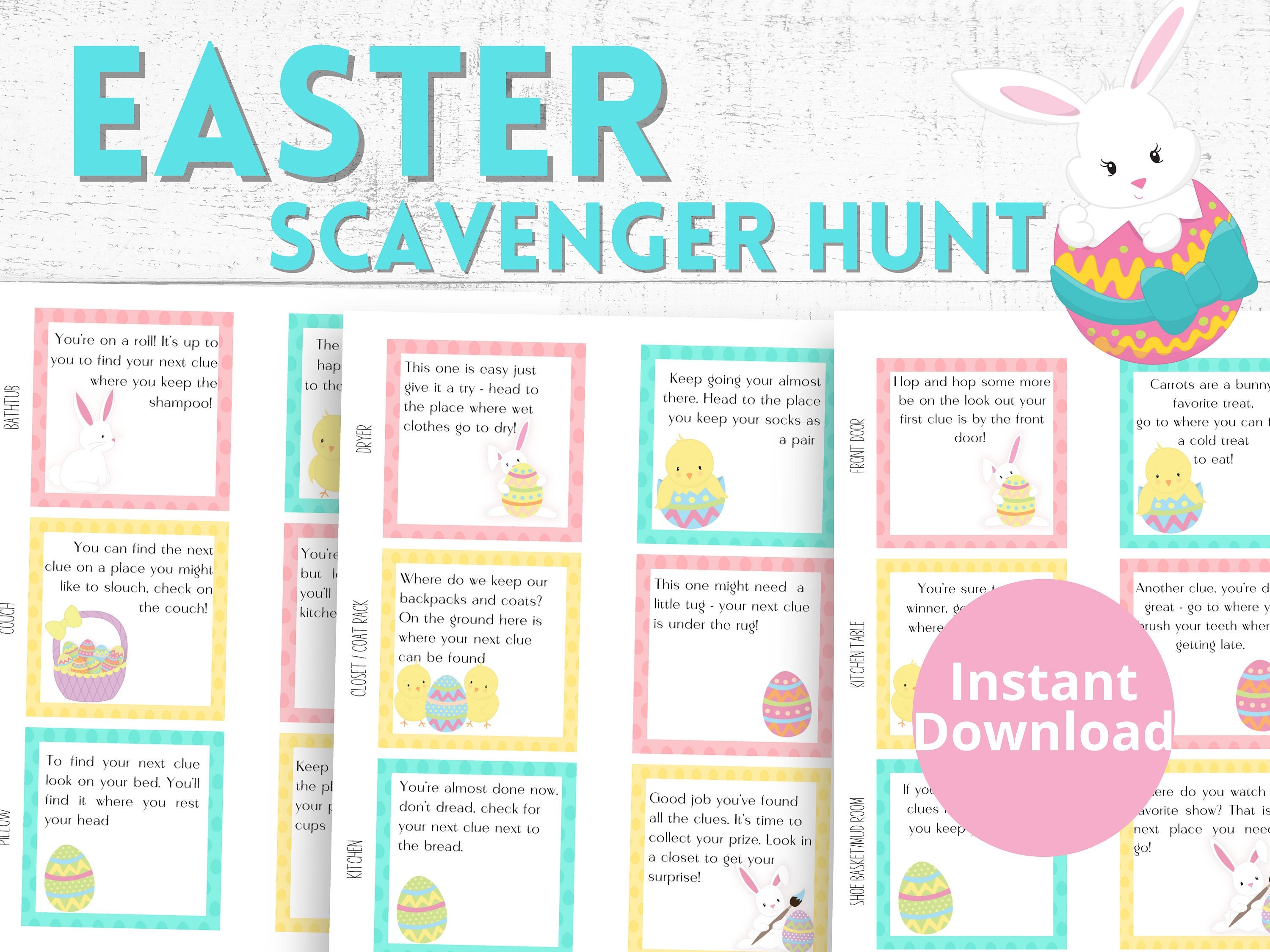 Easter Scavenger Hunt for Kids, Easter Basket Hunt, Easter Scavenger ...
