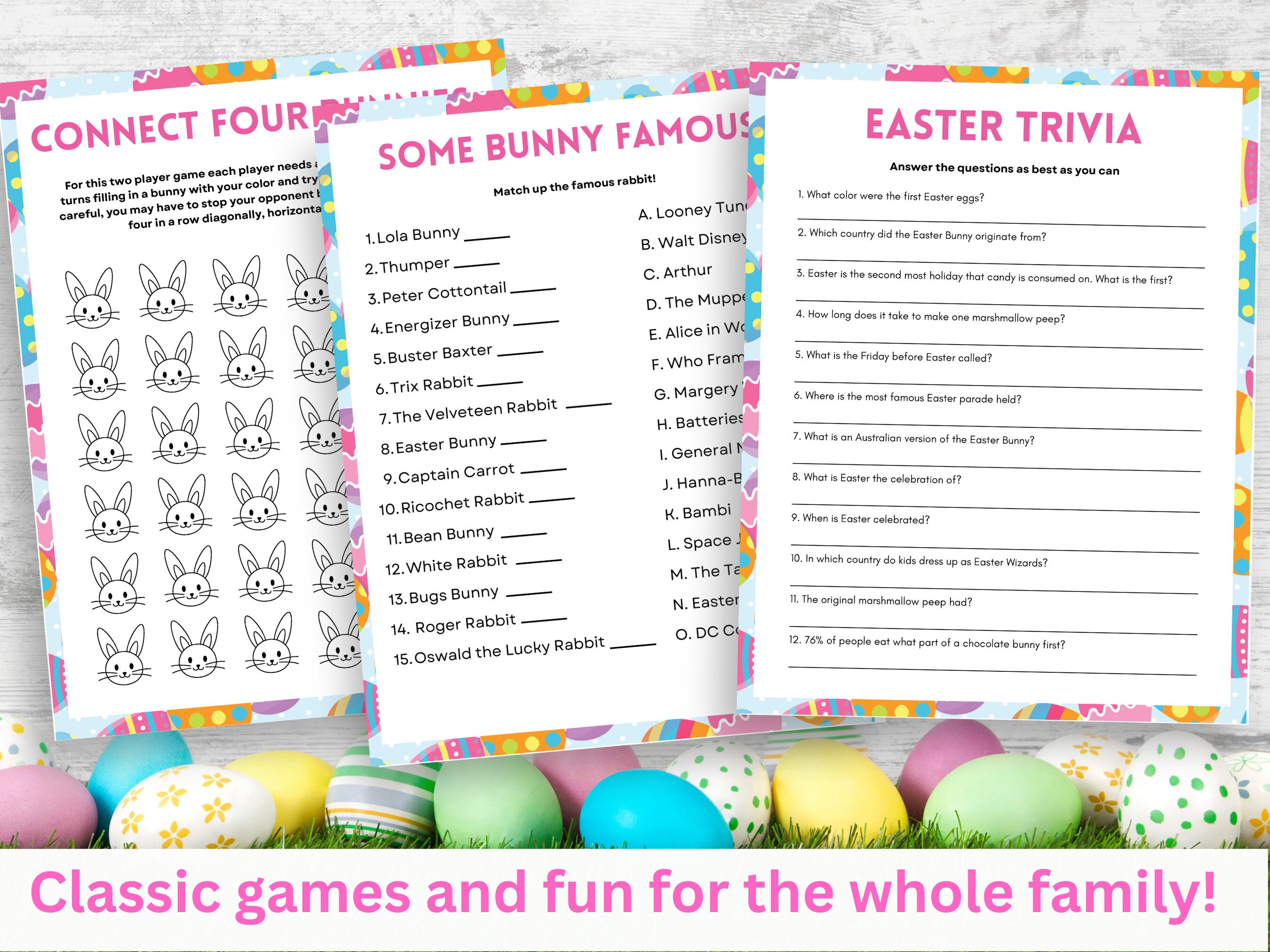 Printable Easter Games, Easter Trivia Game, Easter Scavenger Hunt ...