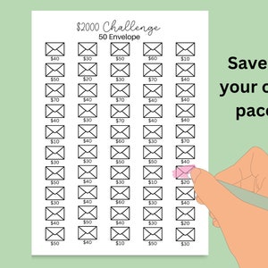50 Envelope Challenge Bundle Printable, 5000 Savings Challenge, 1000 ...