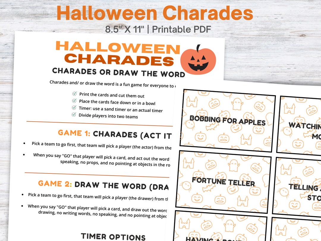 Halloween Charades | Halloween Charades for Kids | Halloween Games ...