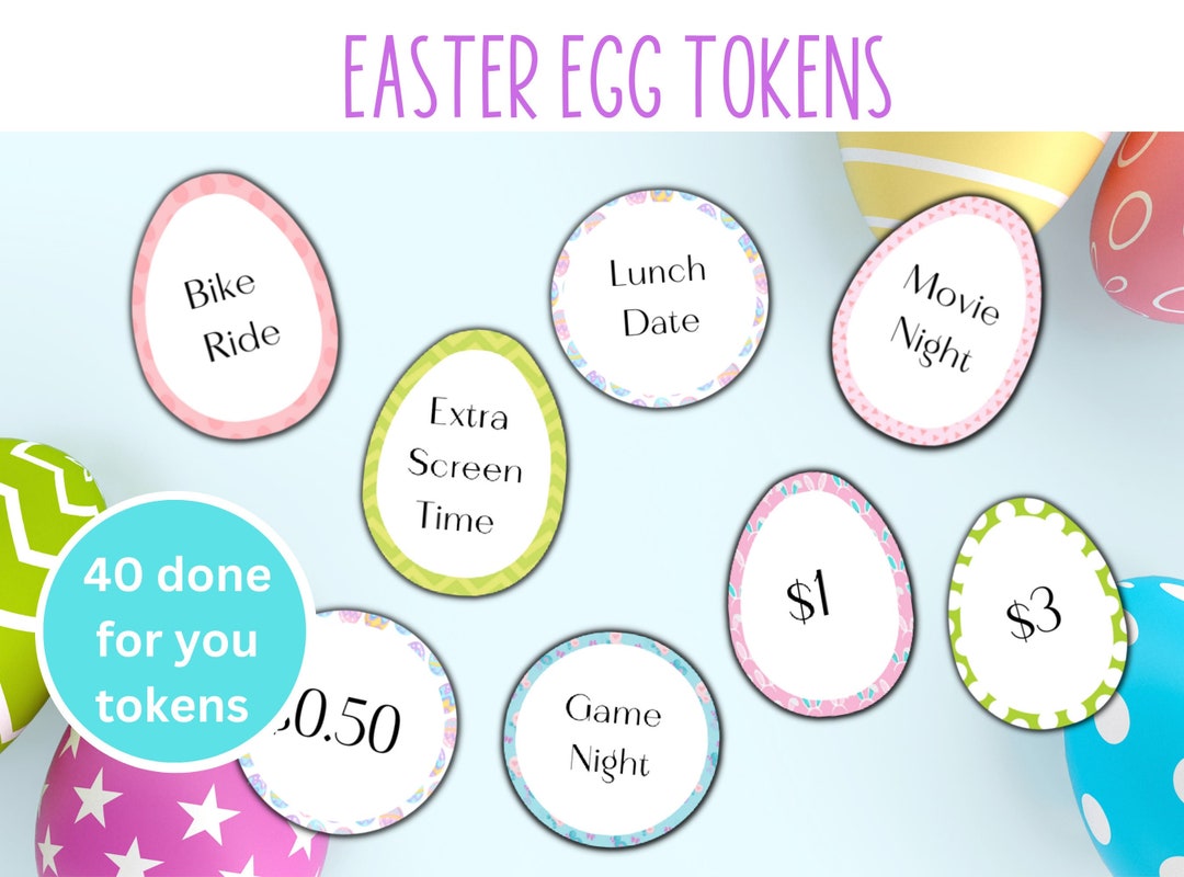 Easter Egg Tokens, Easter Tokens, Easter Coupons for Kids, Easter Egg ... Easter Egg Tokens, Easter Tokens, Easter Coupons for Kids, Easter Egg ...