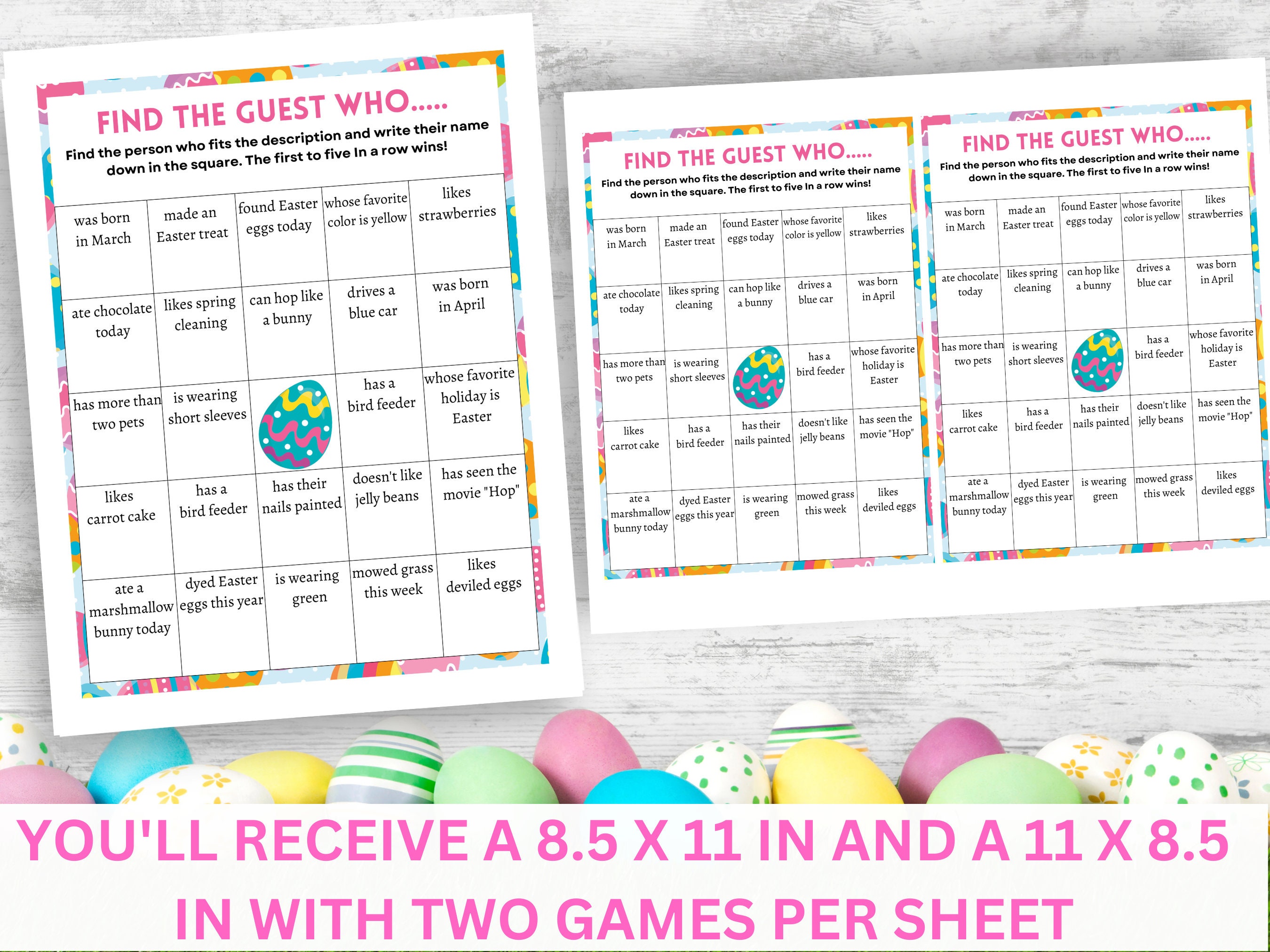Find the Guest Bingo, Find the Guest Game, Printable Easter Games ...