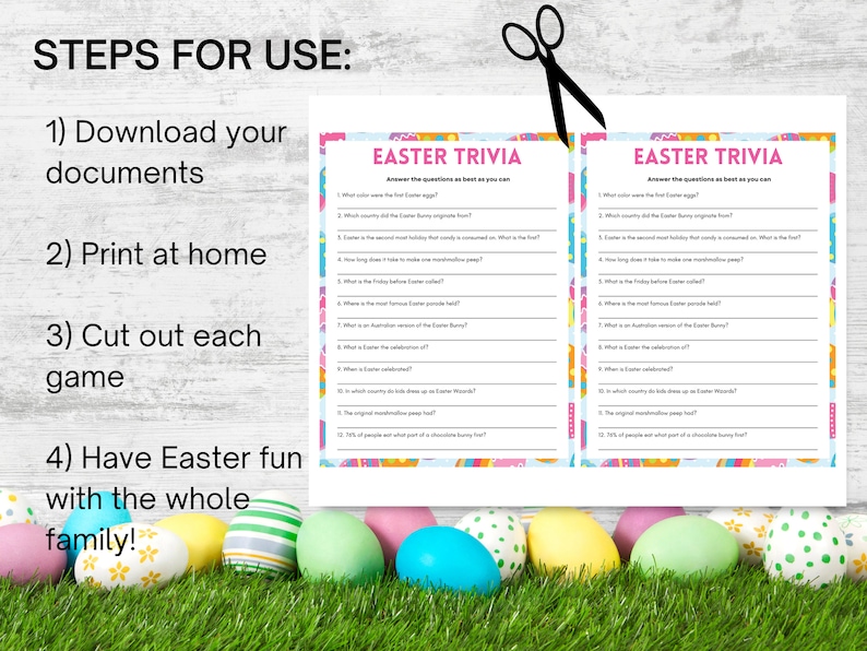 Printable Easter Games, Easter Trivia Game, Easter Scavenger Hunt ...