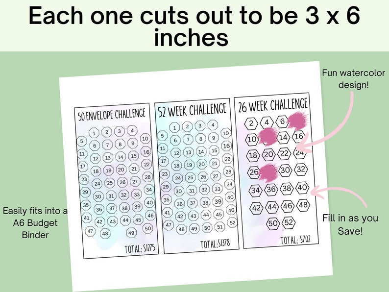 A6 Mini Savings Challenge Bundle Printable, Mini Savings Challenge ...