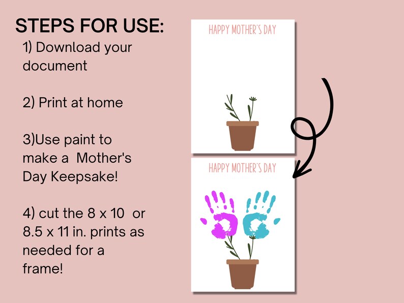 Mothers Day Handprint Craft Mom Handprint Craft Flower - Etsy