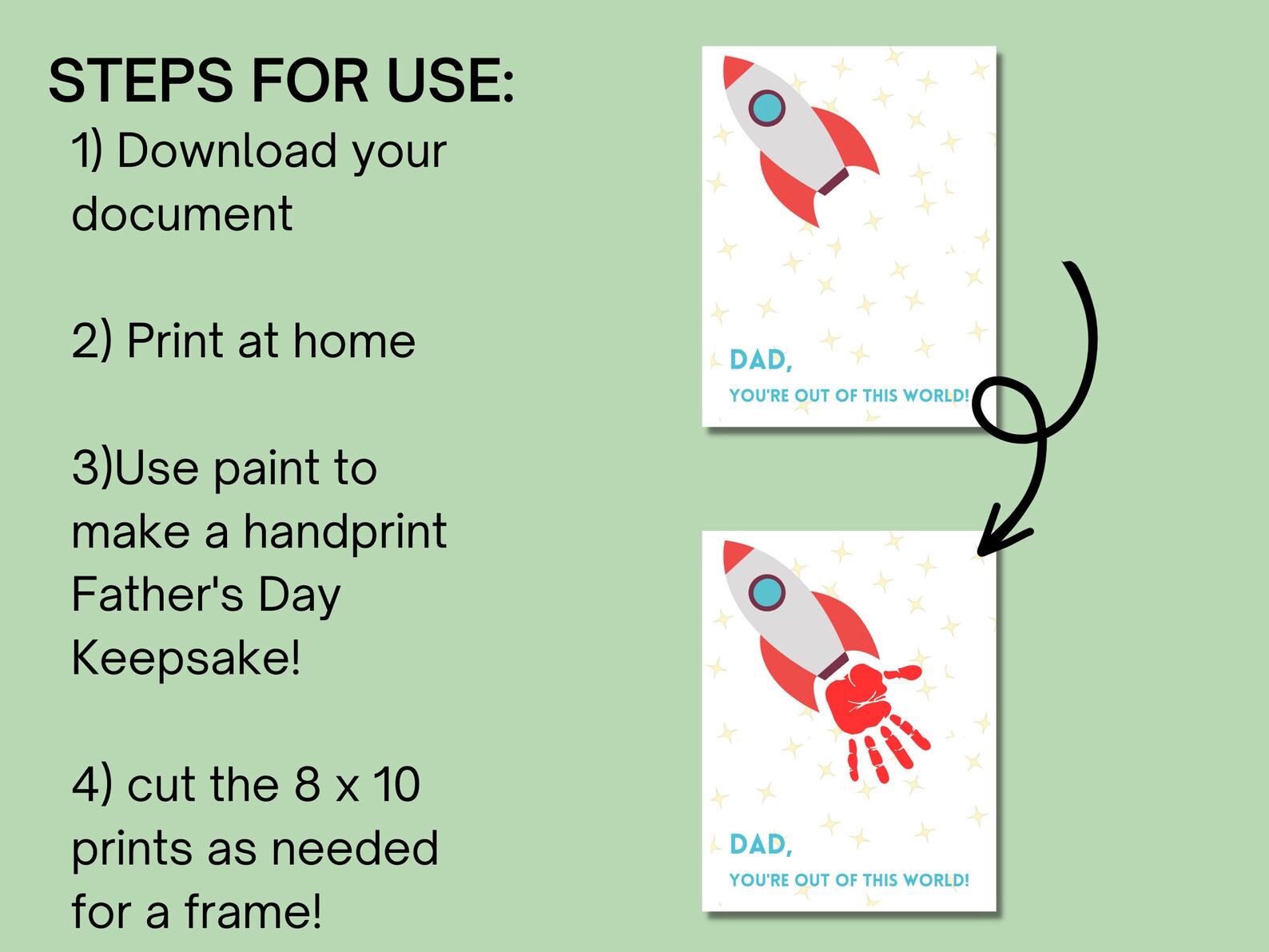 DIY Gift for Dad, Fathers Day Handprint, Fathers Day Gift From Kids ...