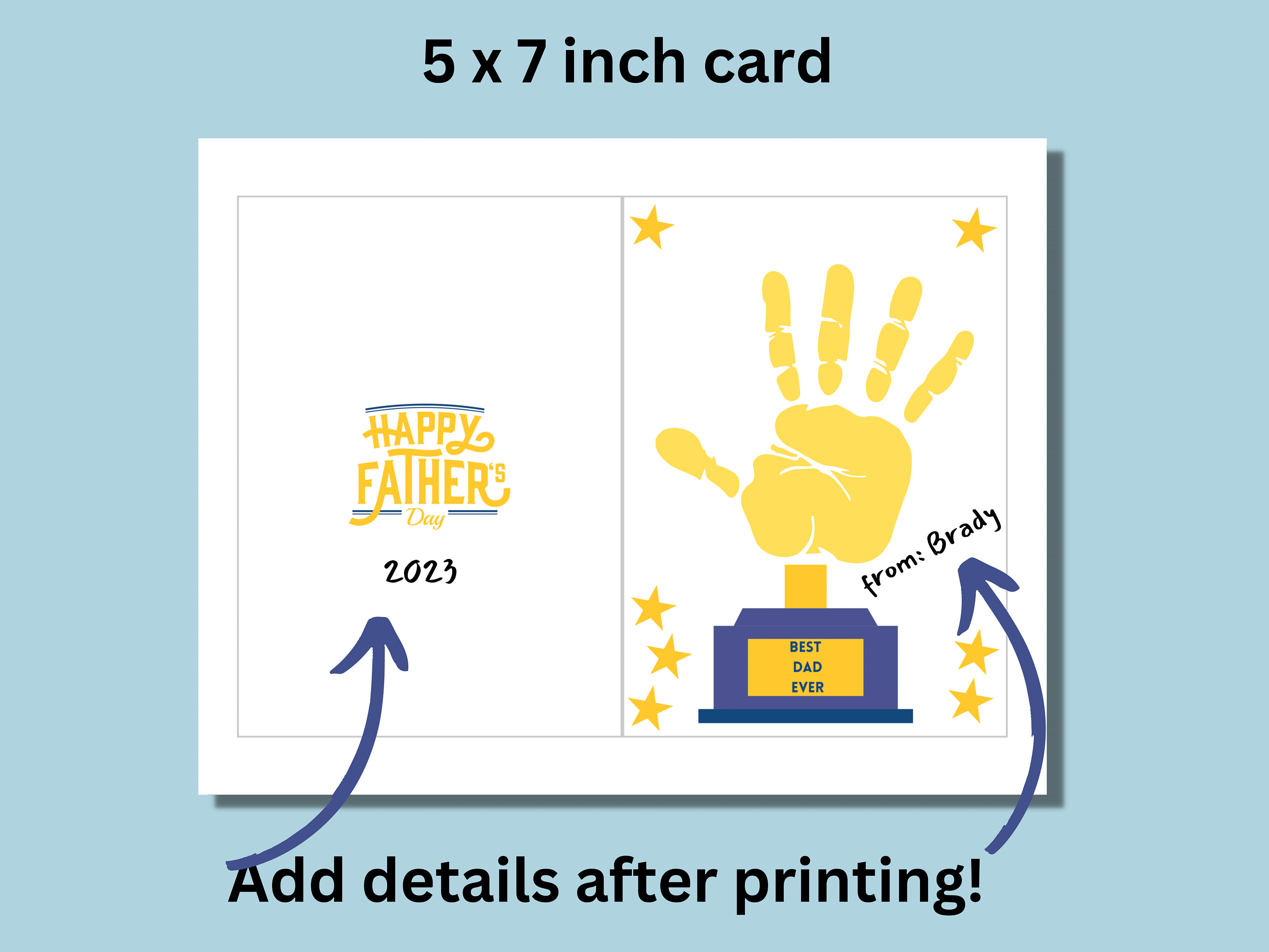 Fathers Day Handprint Craft Card | Diy Gift for Dad | Handprint ...