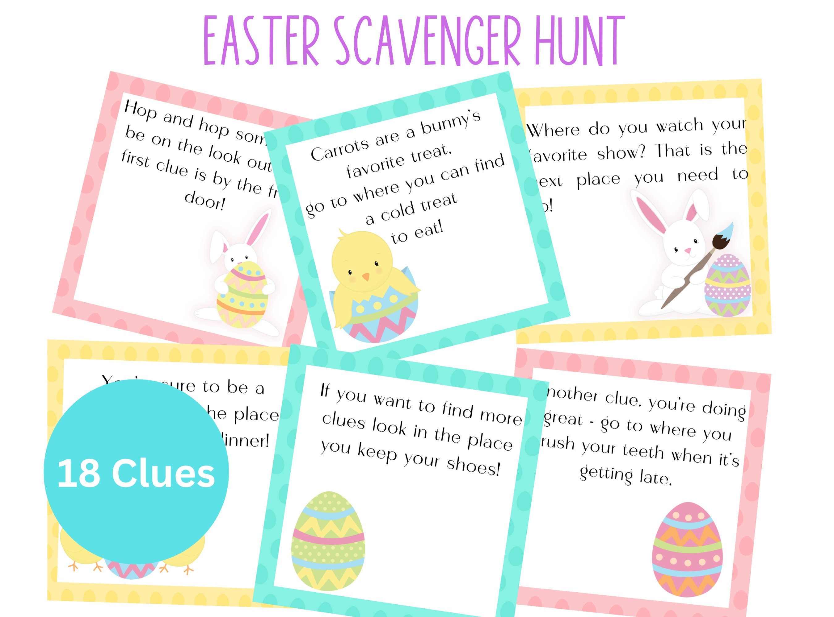Easter Scavenger Hunt for Kids, Easter Basket Hunt, Easter Scavenger ...