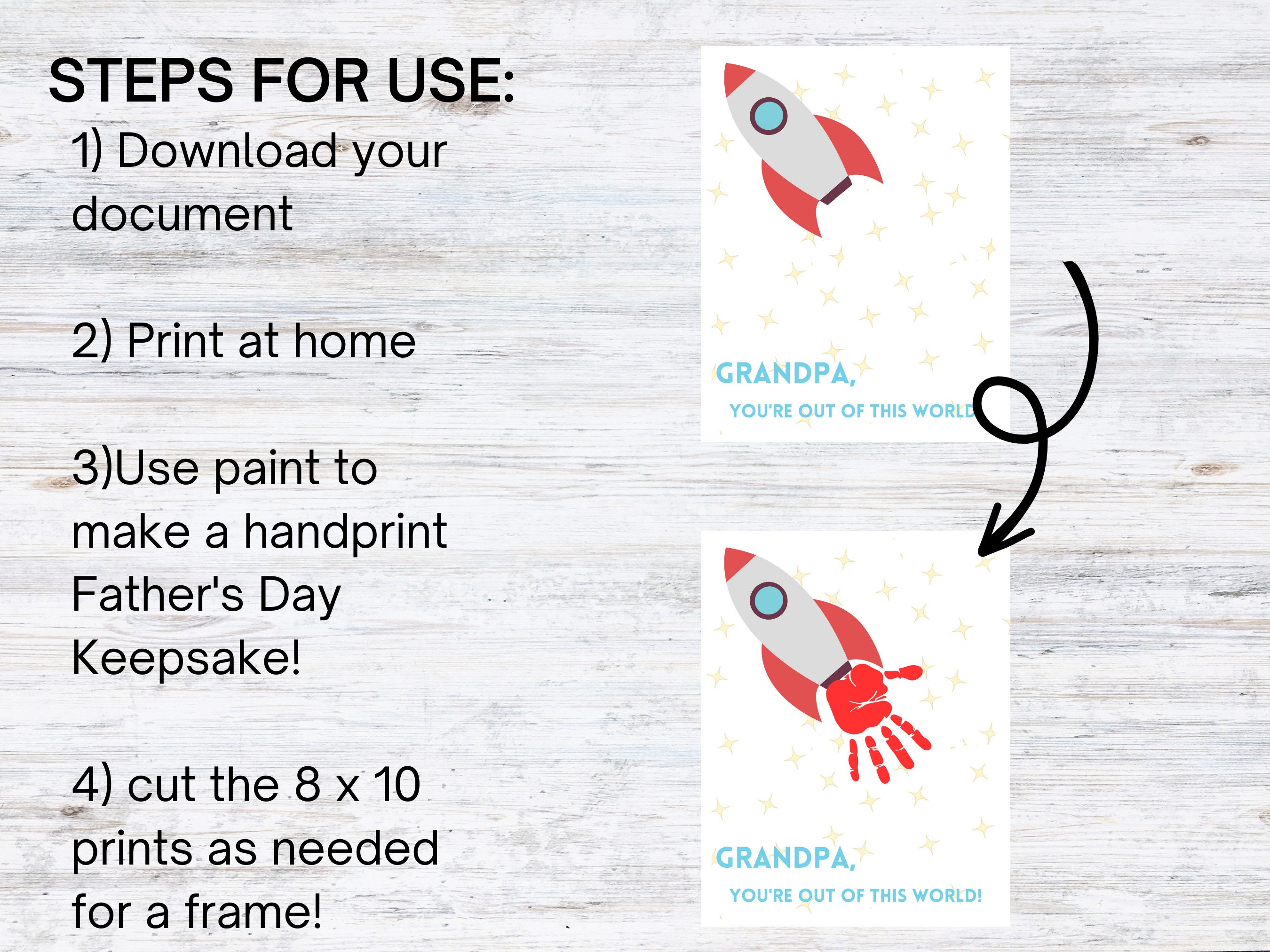 DIY Gift for Dad, Fathers Day Handprint, Fathers Day Gift From Kids ...