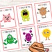 Kids Valentine's Cards, Monster Valentines Day Cards, Classroom ...