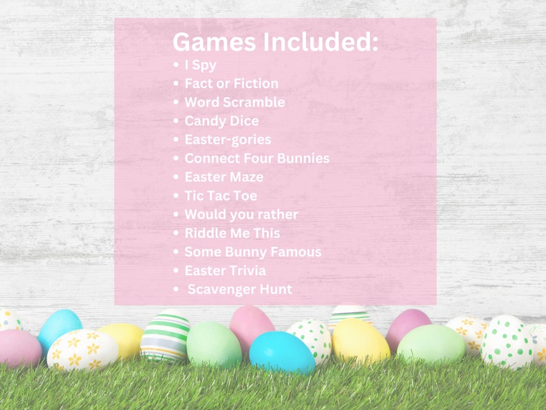 Printable Easter Games, Easter Trivia Game, Easter Scavenger Hunt ...