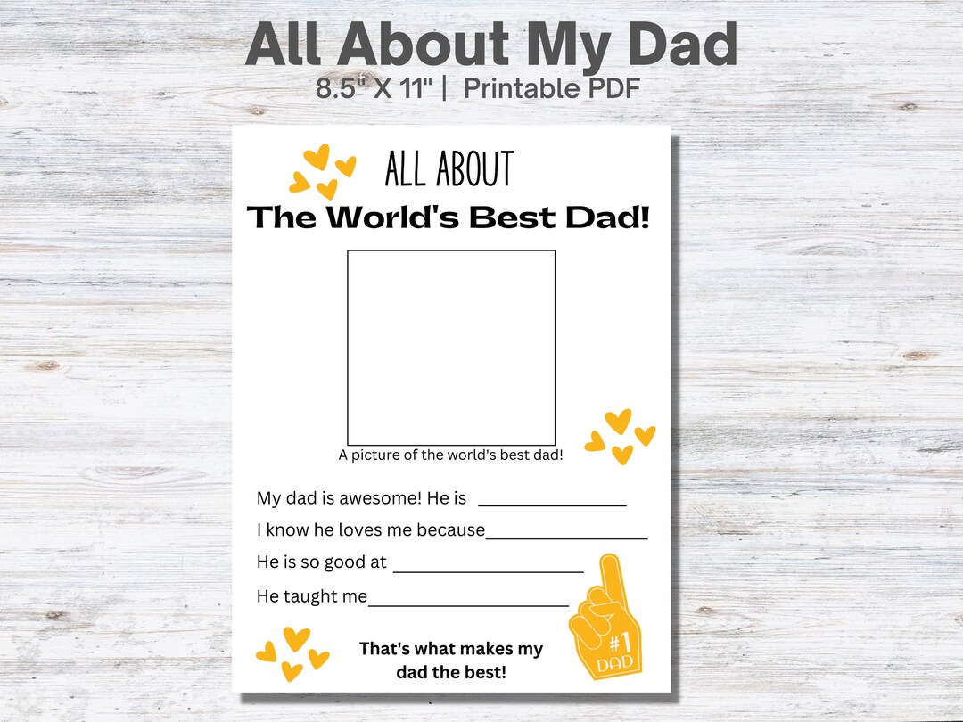 All About My Dad | All About Dad | Fathers Day Printable | Father's Day ...