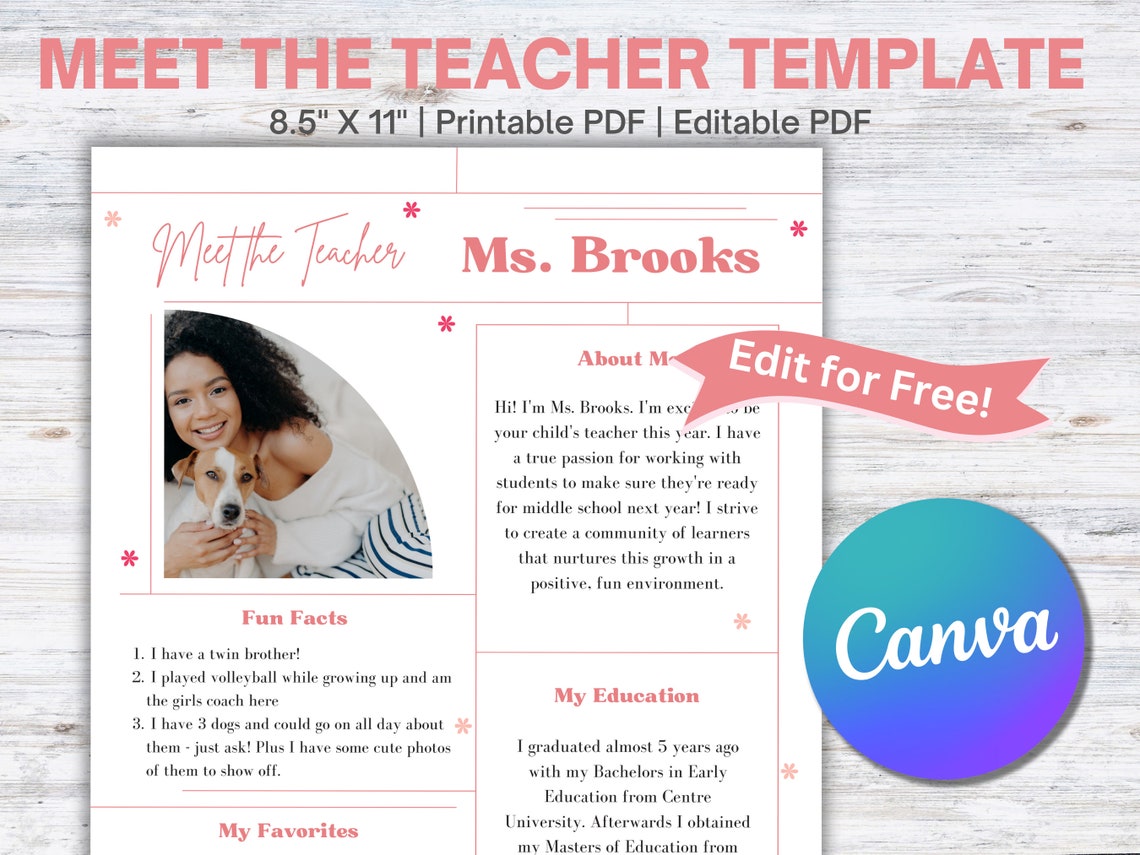 Meet the Teacher Template | Editable Meet the Teacher Template | All ...