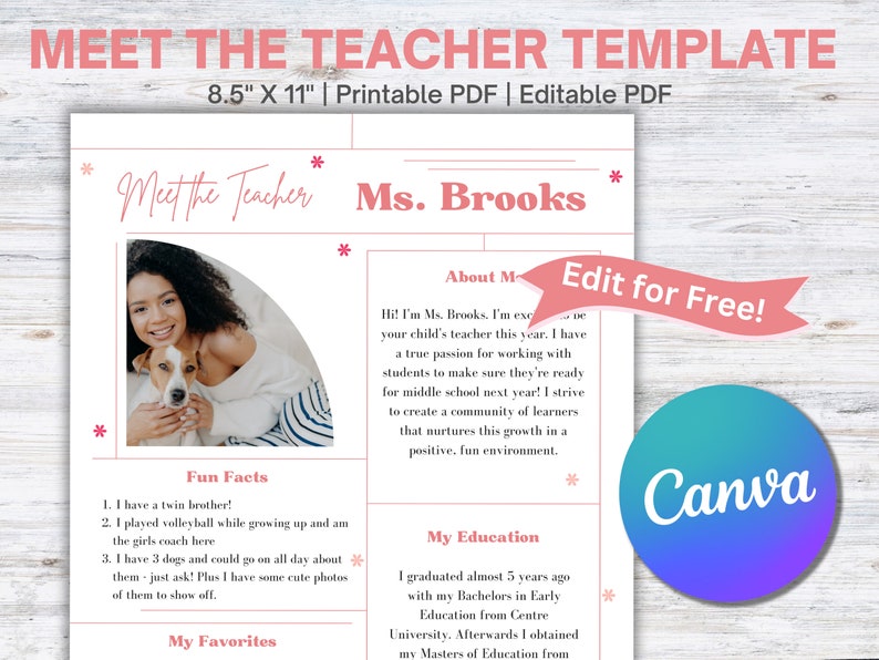Meet the Teacher Template | Editable Meet the Teacher Template | All ...