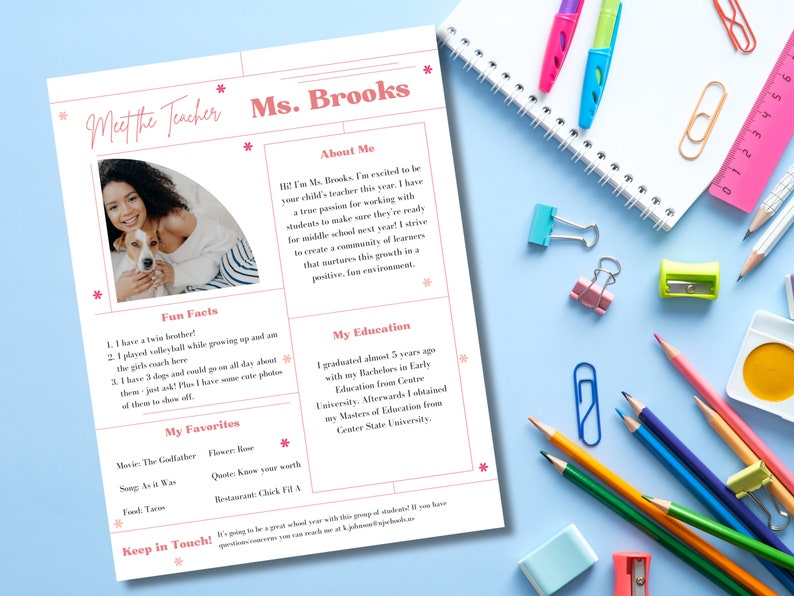 Meet the Teacher Template | Editable Meet the Teacher Template | All ...