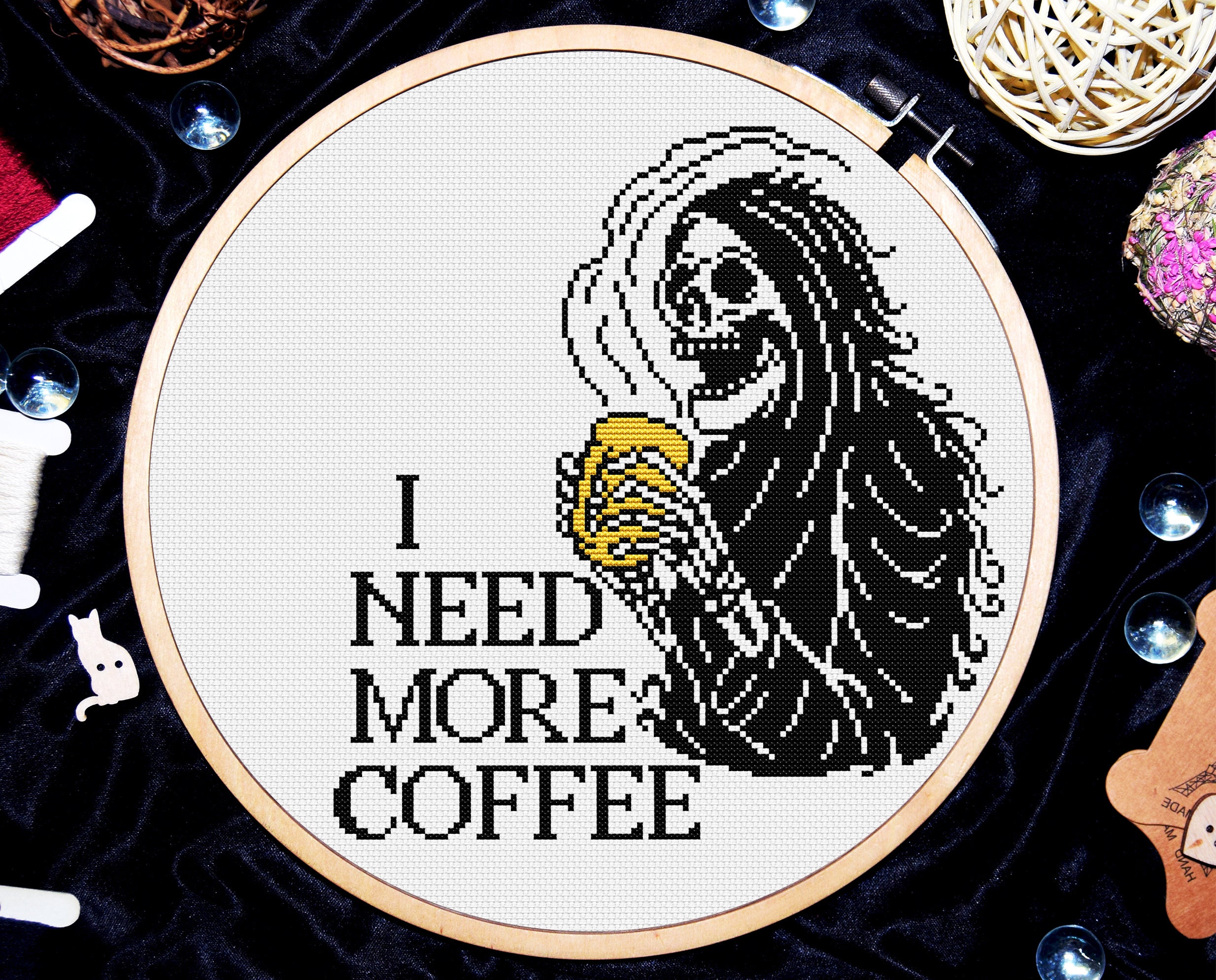 Gothic Cross Stitch, Grim Reaper Cross Stitch Pattern, Cross Stitch ...