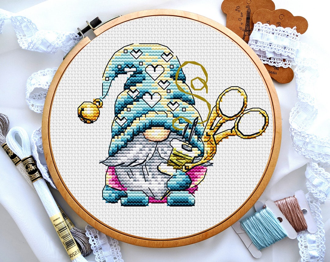 Gnome Cross Stitch Pattern Pdf, Gnome Embroidery Designs, Gnome ...