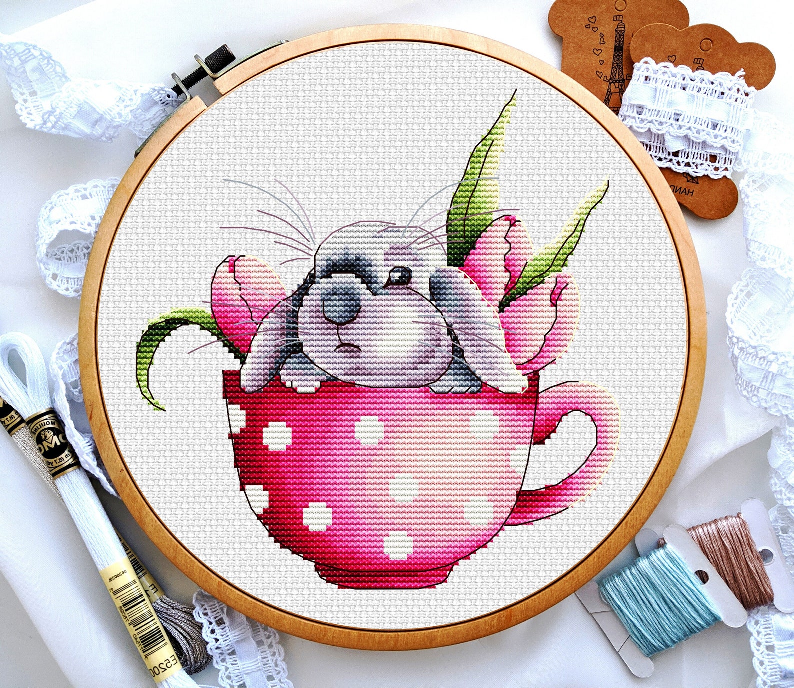 Funny Bunny Cross Stitch Rabbit Cross Stitch Pattern Tulip - Etsy