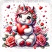 24 JPG Watercolor Animal Valentines Clipart, Cute Unicorn Clipart ...