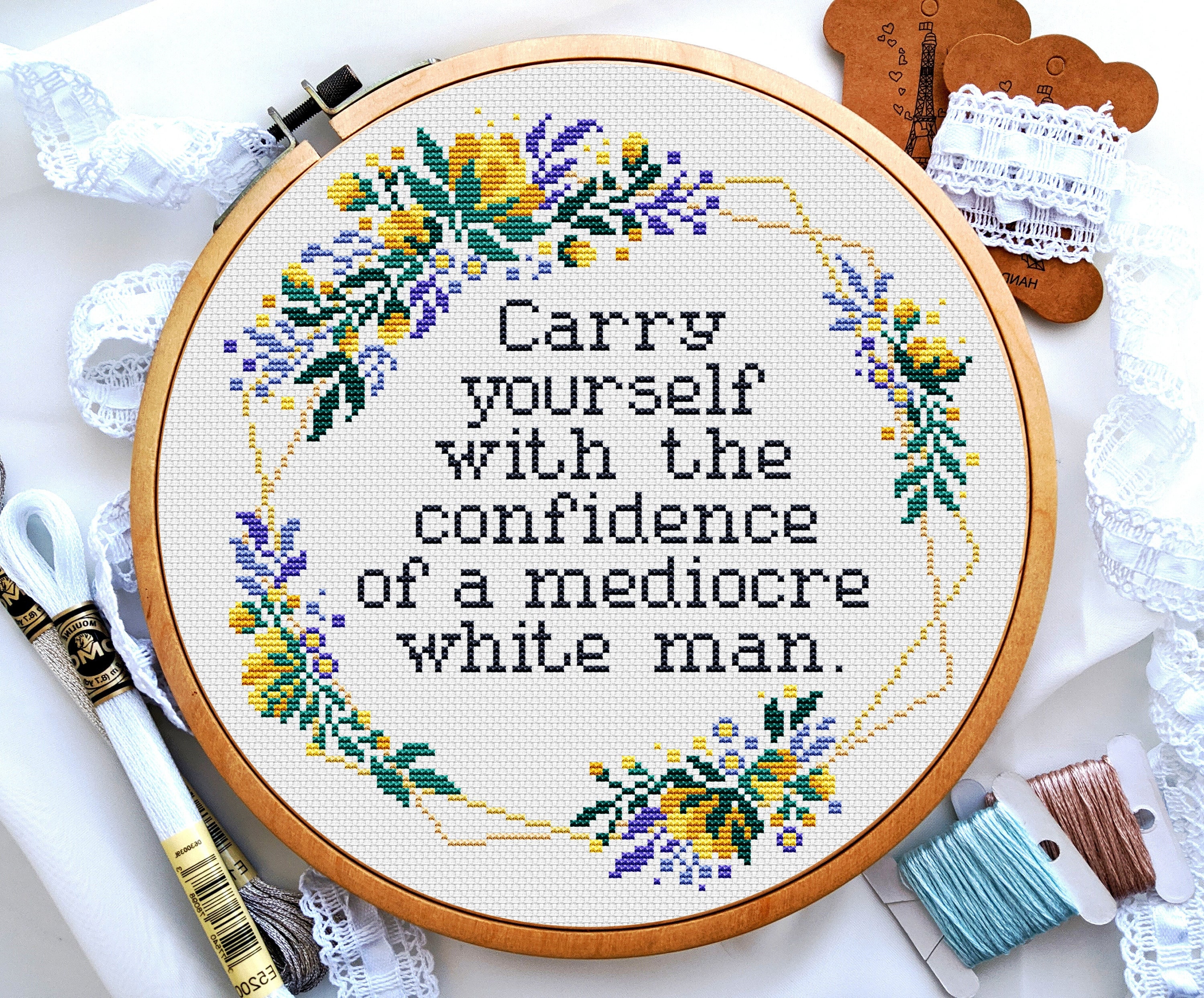 Quote Cross Stitch Pattern, Carry Yourself With the Confidence of a ...