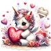 24 JPG Watercolor Animal Valentines Clipart, Cute Unicorn Clipart ...