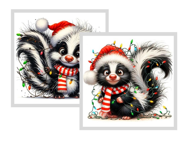 Cute Christmas Badger Clipart Digital Set for DIY Cards Invitations ...
