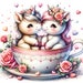 24 JPG Watercolor Animal Valentines Clipart, Cute Unicorn Clipart ...