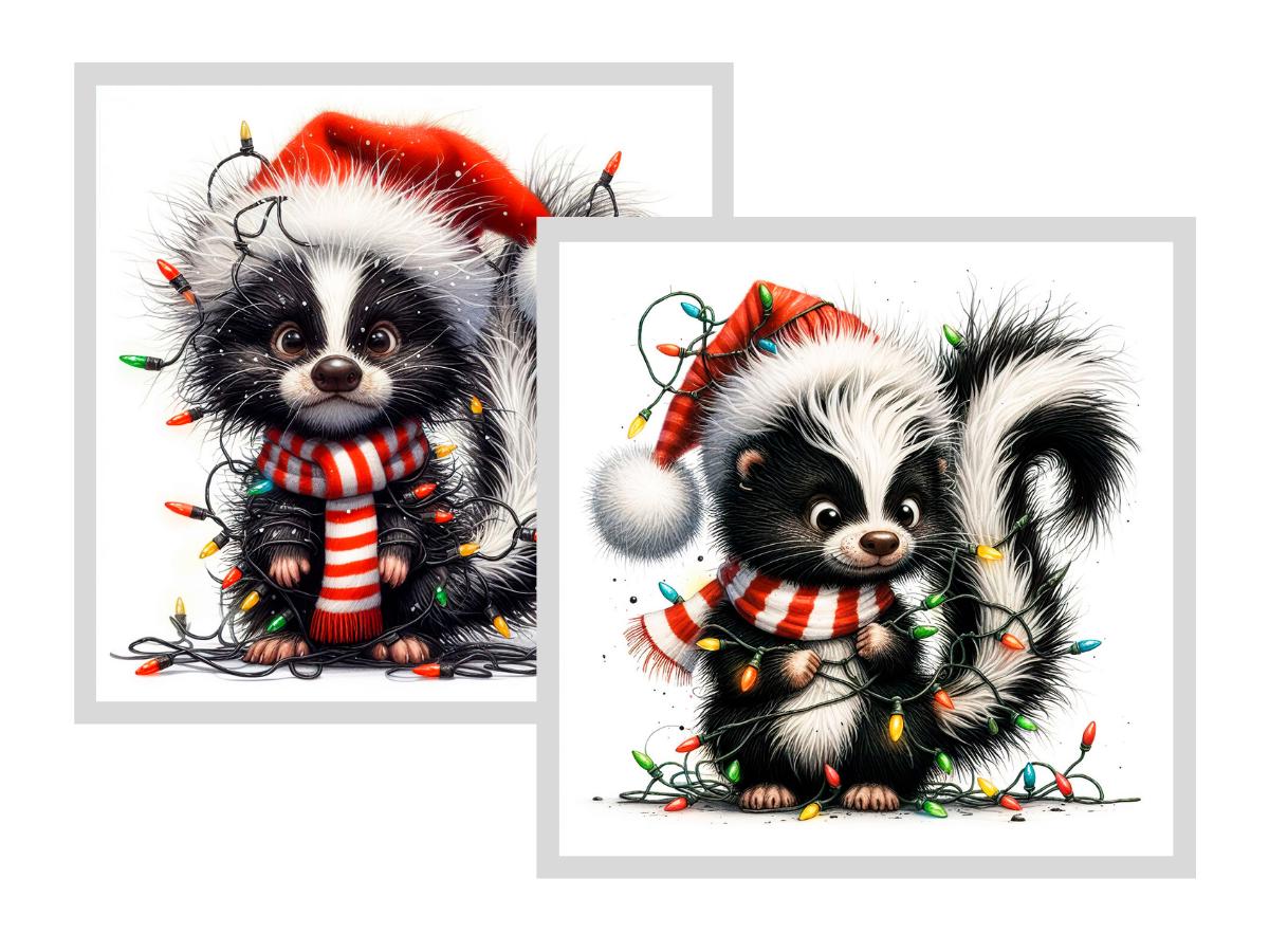 Cute Christmas Badger Clipart Digital Set for DIY Cards Invitations ...