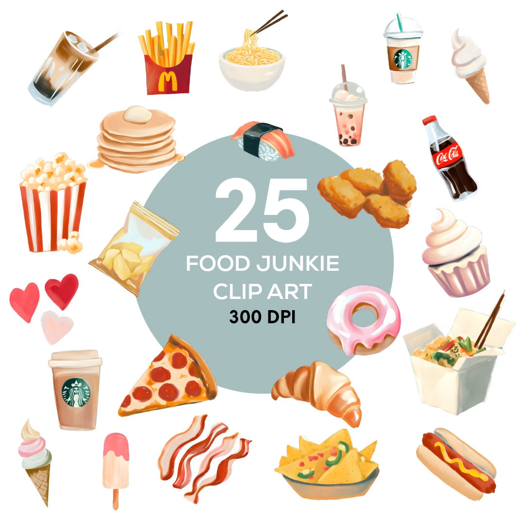 Foodie's Paradise: A Delightful Clipart Collection Featuring 25 ...