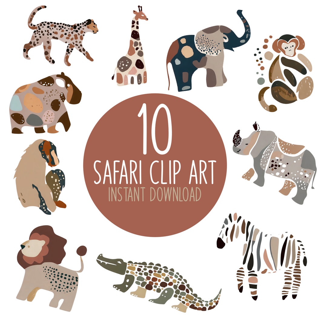 Downloadable Cute Artistic Safari Clip Art Printable Safari Clip Art ...