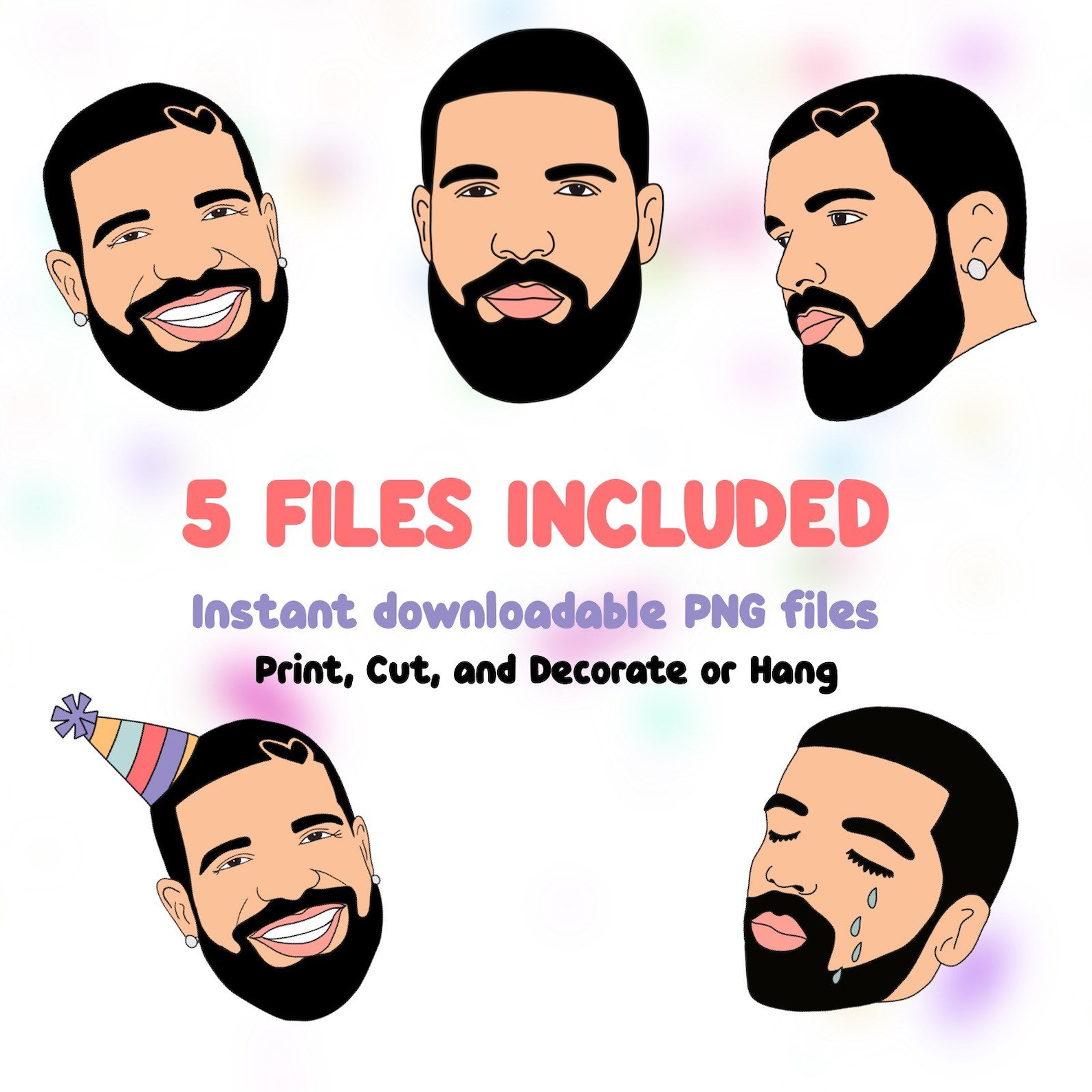 Drake Clip Art - Drake Party Decor - Drake Party Props - Drake Stickers ...